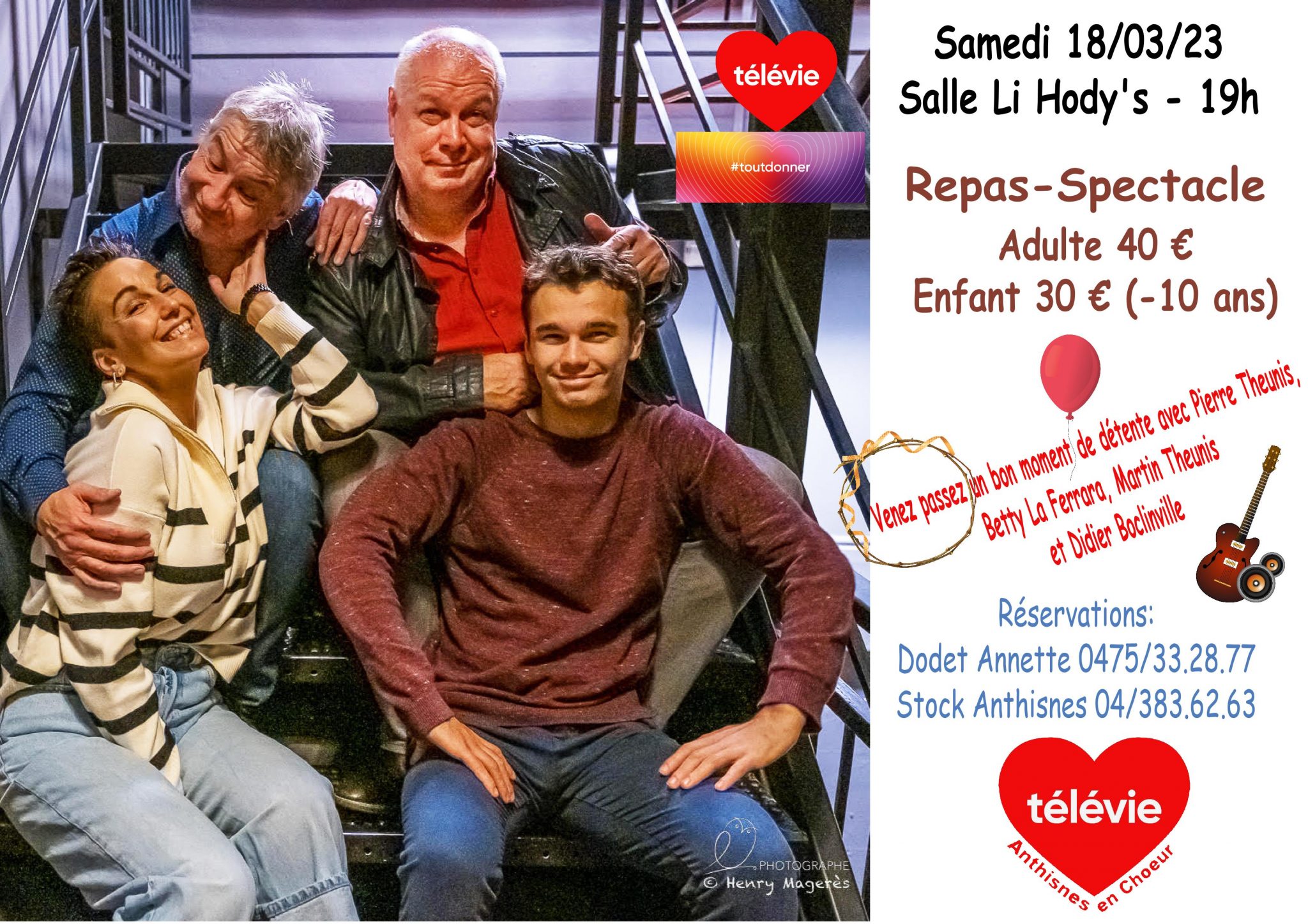 Souper spectacle Pierre Theunis à Anthisnes – Televie